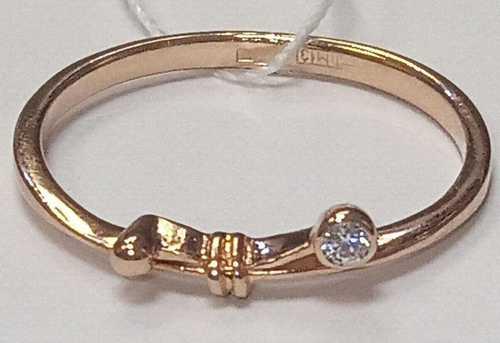 Золотое кольцо с фианитами р18,5(11850)