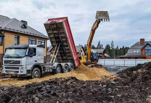 Доставка песок щебень грунт отсев тырса галька