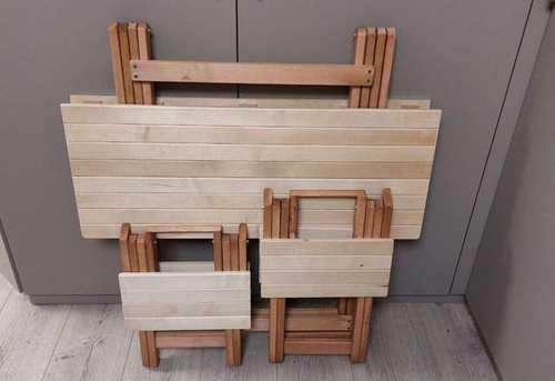 Комплект мебели садовой из дерева (складной)