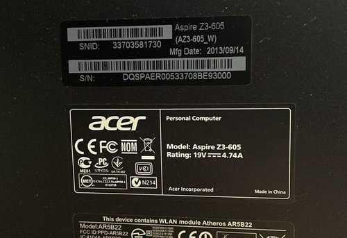 Моноблок acer aspire z3-605