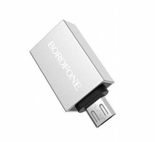 Адаптер Borofone BV2, USB - microusb