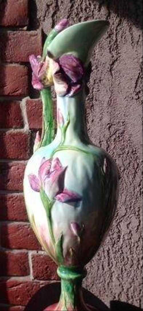 Антикварная ваза Ирисы (модерн Франция)
