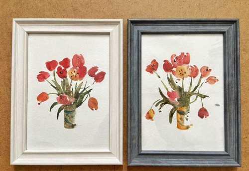 Картины в раме "Букет тюльпанов"