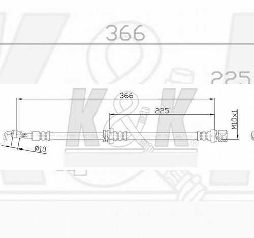 Шланг тормозной лев задн FT0192,FT0192,K&K