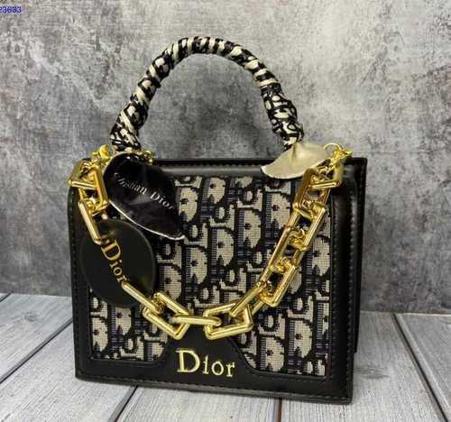 Женская сумка Dior тёмно - серая