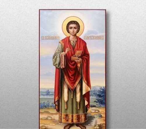 Рукописная икона «Пантелеймон целитель»