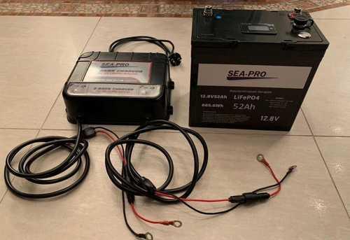 Аккумулятор SEA-PRO 52А/Ч 12,8В LiFePo4 + зарядка