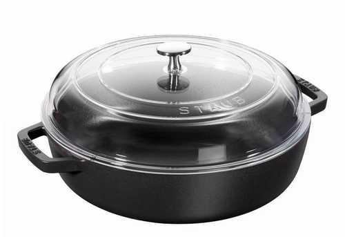 Сотейник staub 28см со стеклянной крышкой