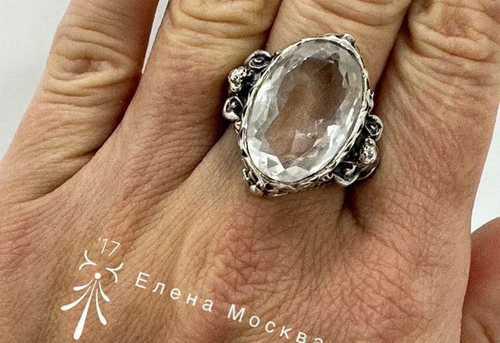 Винтаж: кольцо горный хрусталь Elizabeth Teylor