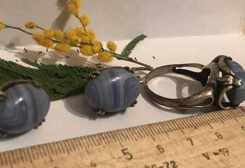 Серьги, кольцо, кулон, бусы из натуральных камней