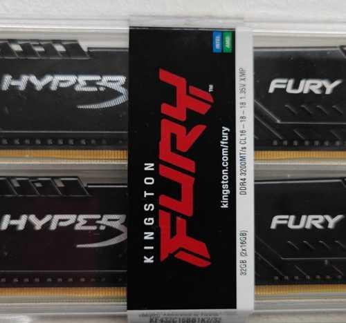 DDR4 16Gb HyperX Fury (2х8) 3200-16-18-18