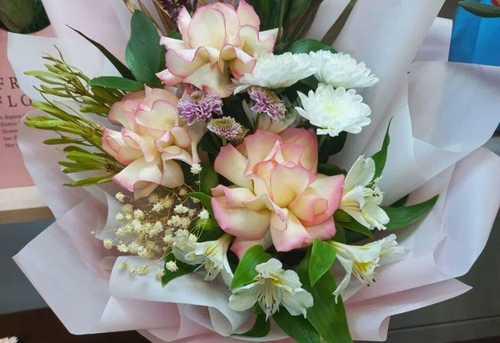 Роза хризантема букет / доставка цветов
