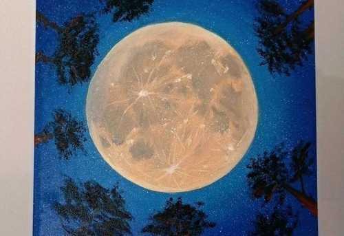 Картина маслом "Луна" на холсте 33 на 41