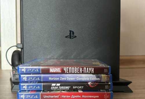Консоль Sony PlayStation 4 + диски + платформа