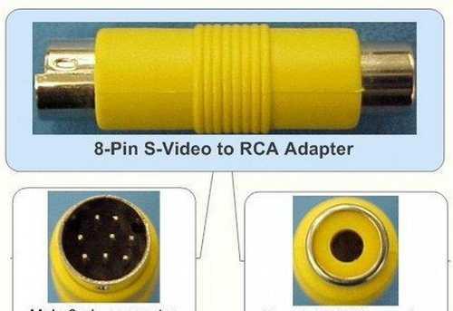 Переходник адаптер 8PIN S-video to RCA