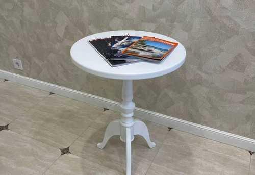 Журнальный столик круглый белый, дерево, дизайнер