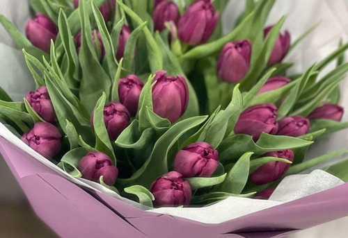 Пионовидные тюльпаны, букет тюльпанов, цветы