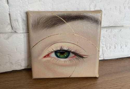 Картина маслом миниатюра живопись глаз