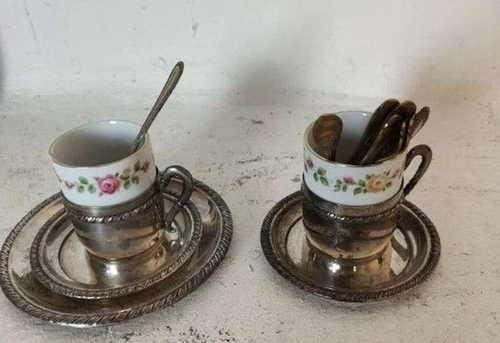 Антикварные чашки под кофе Франция
