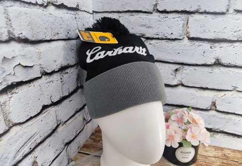 Шапка Carhartt чёрная с Пумпоном