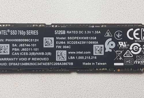 SSD Intel 760p 512gb M.2 NVMe PCle 3.0x4