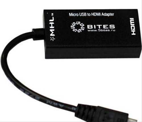 Адаптер MHL microUSB(M) - hdmi(F) 5bites #112678