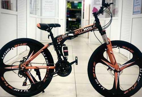 Велосипед с литыми дисками Черно-оранжевый новый