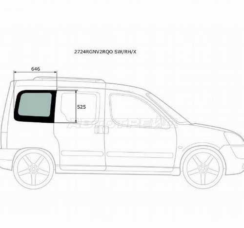 Стекло кузова боковое (не опускное) citroen berlingo