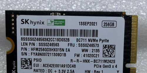 256GB SK Hynix hfm256gd3hx015n BC711