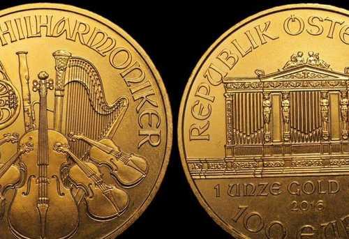 Венская Филармония 100 евро 2015 золото 999