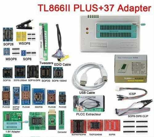 Tl866ii Plus, с 37 шт. адаптерами, мини-чипы
