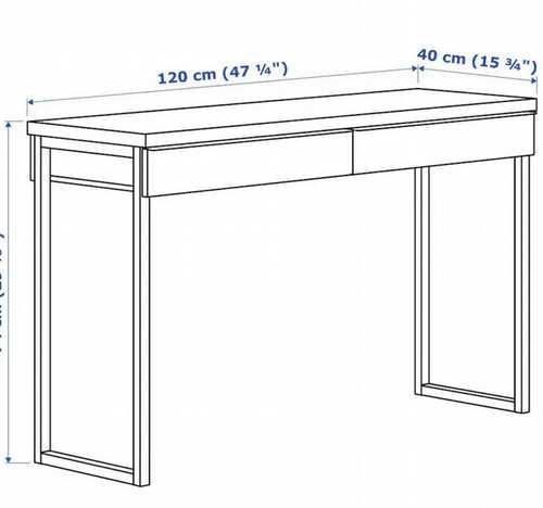 Компьютерный стол 120 см на 40 см, IKEA