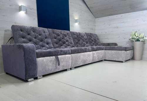Модульный угловой диван с подлокотниками