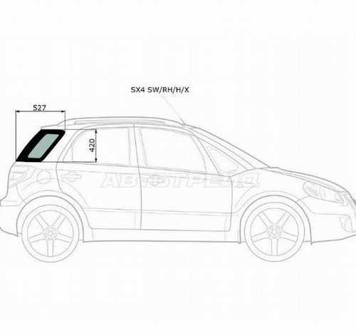 Стекло кузова боковое (не опускное) suzuki SX4