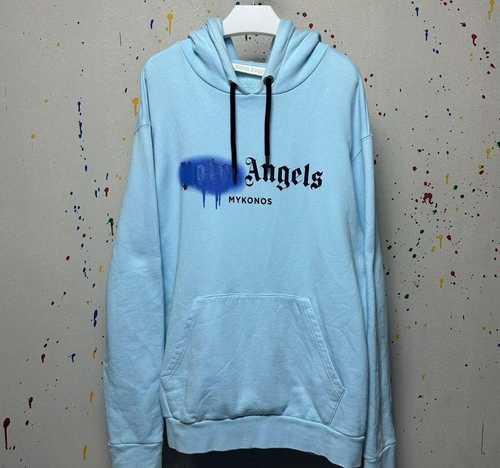 Худи Palm Angels Sprayed Logo Blue