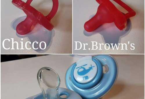 Соски пустышки chicco dr.brown's mothercare