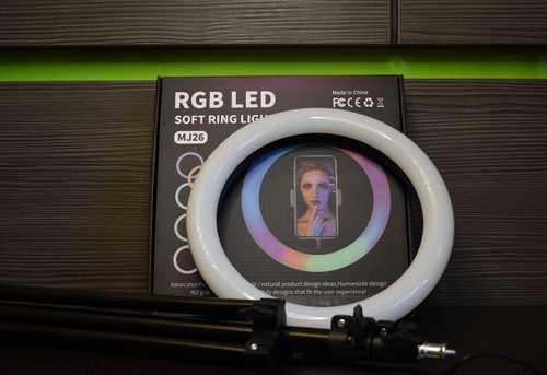Кольцевая лампа RGB MJ26 26см с штативом