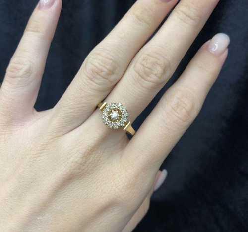 Кольцо с бриллиантами 17,5 размер