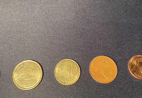 Монеты евро центы Латвия и Эстония