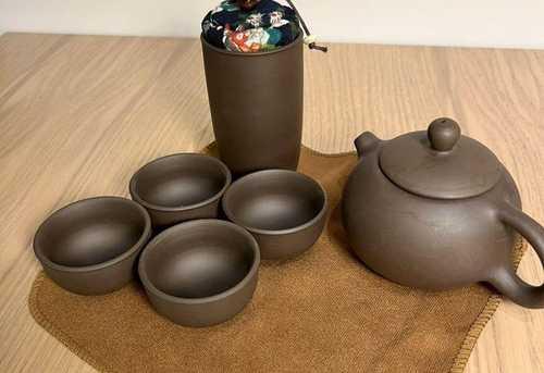 Набор для чайной церемонии, глина (с чехлом)