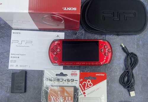 Sony PSP 3008 Red Slim(555 игр,Прошивка,Комплект)