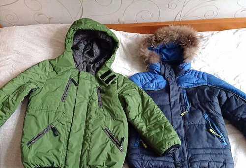 Тёплые куртки 128 134 на мальчика демисезон и зима