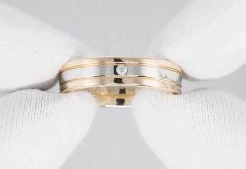 Обручальные кольца (новые), золотые с бриллиантом