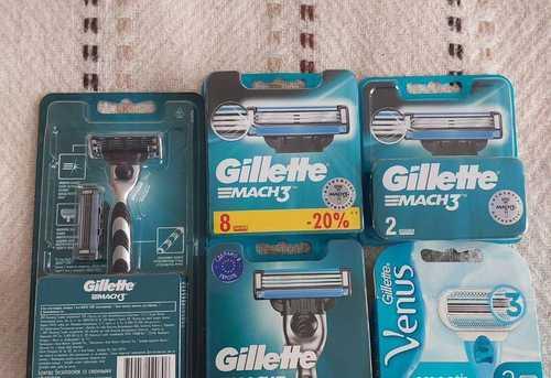 Сменные кассеты и бритва gillette mach3