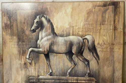 Репродукция фреска Италия, лошадь