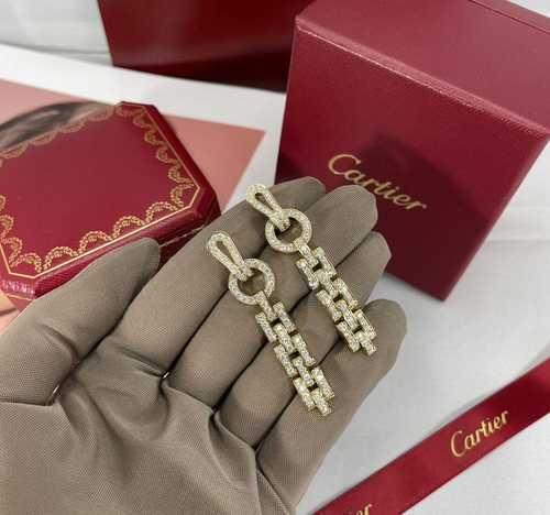 Серьги Cartier золотые с бриллиантами