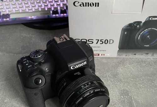 Canon EOS 750D + Canon lens ef 50mm f/1.4