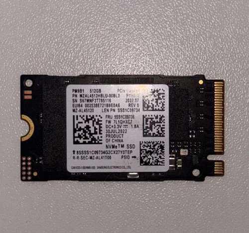 Жесткий диск samsung 512 гб ssd M2 41мм