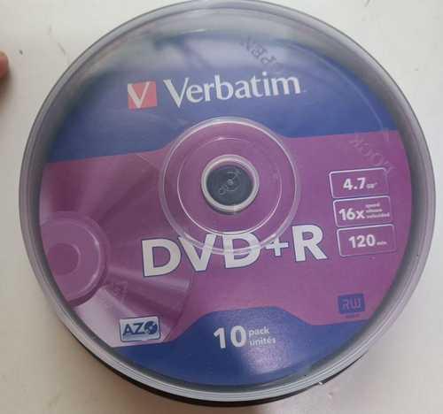 Болванка DVD R Verbatim 4.7 GB 16x speed 10 шт