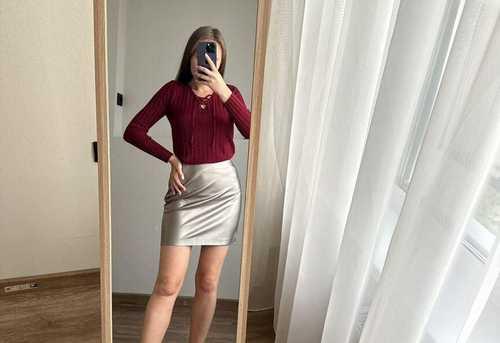 Юбка zara металлик